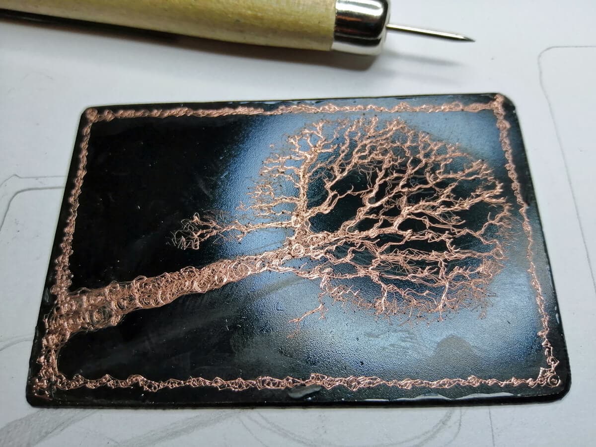 Tree Shadow etching plate - Jane Baxter Art